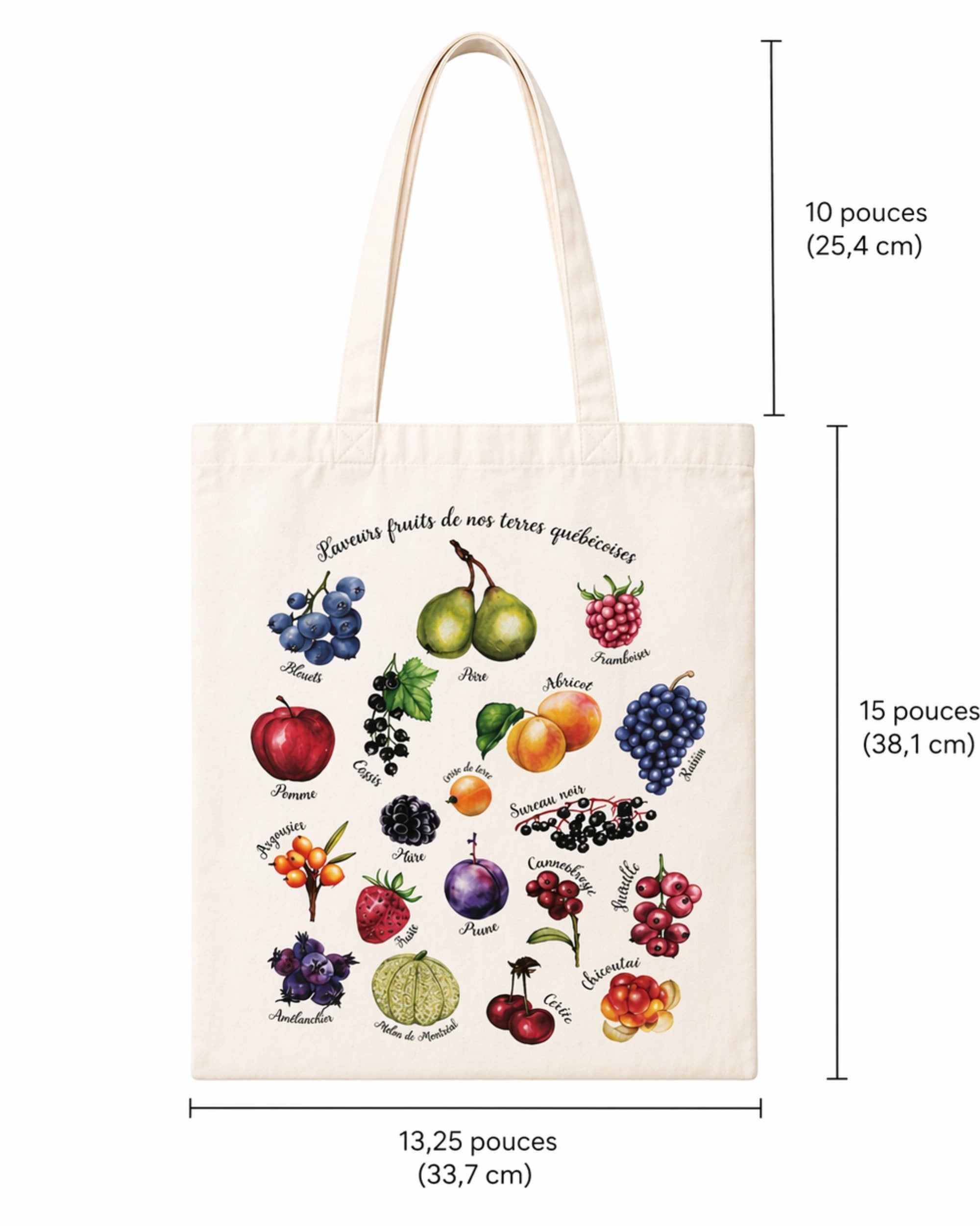 Sac tote réutilisable "Plaisirs fruités de nos terres Québécoises " LG ...